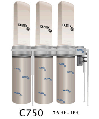 3 Bag - 1 Phase - 7.5 HP - Dust Collector - Dustek C750